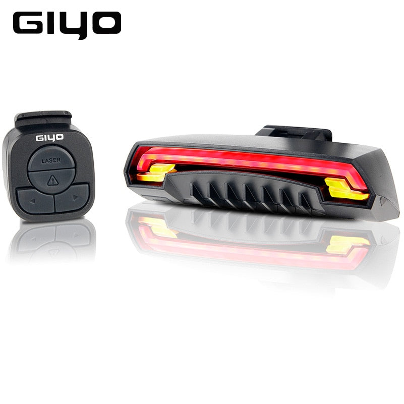 GIYO Laser Bike Taillight USB Rechargeable LED Cycling Rear Light Lamp ...