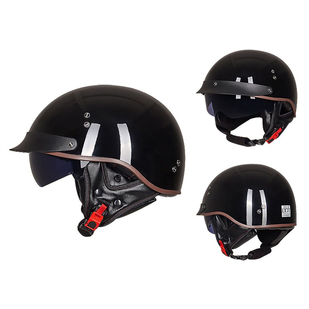 GXT Retro Motorcycle Helmet Vintage Moto Helmet Open Face Scooter Bike ...
