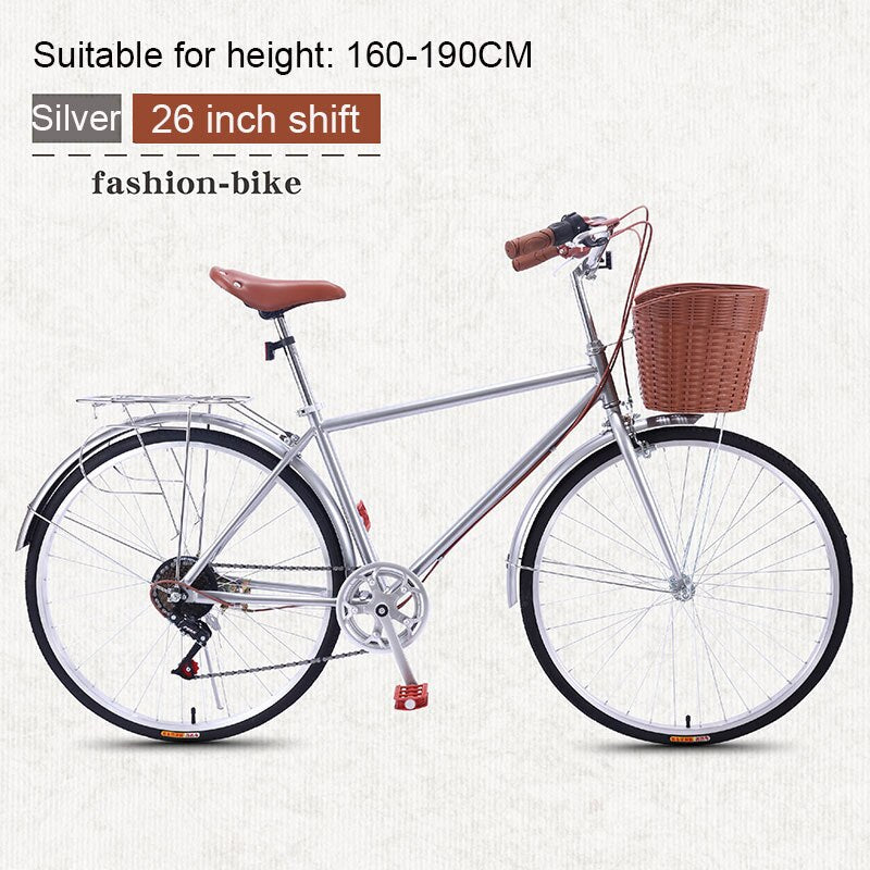 Road Bike 26 inch Retro Variable Speed Light Bicycle Commuter Vintage ...