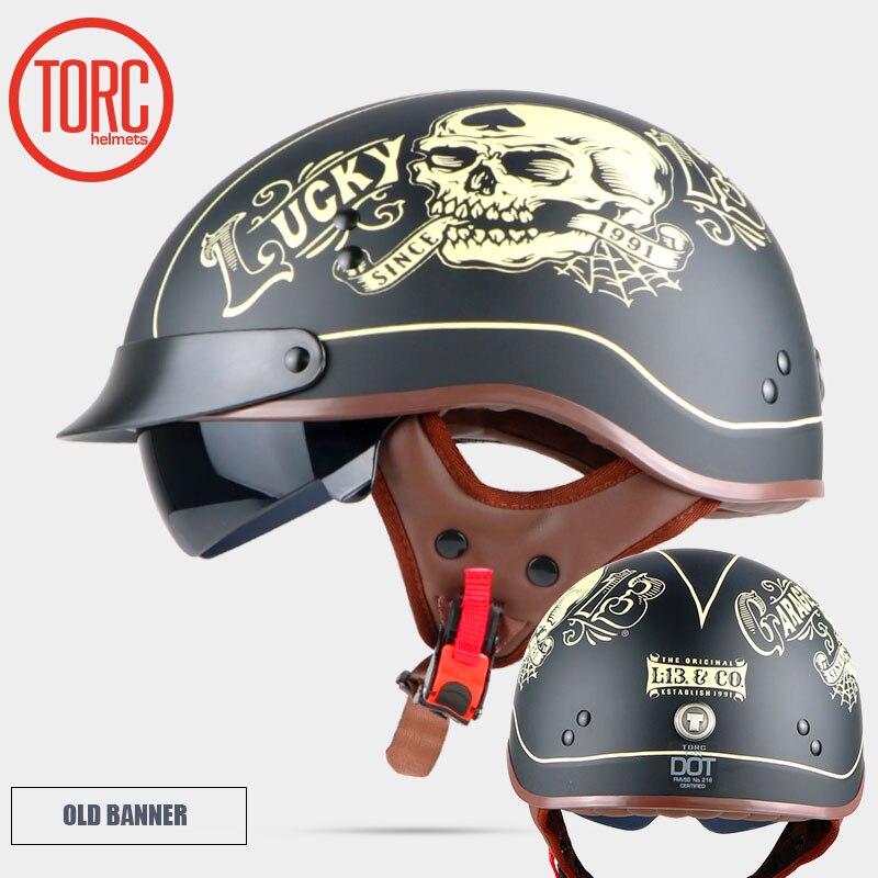TORC T55 vintage motorcycle helmet vintage summer half helmet with inn ...