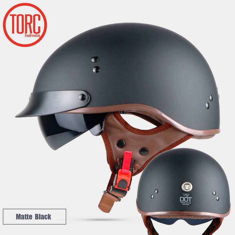 TORC T55 vintage motorcycle helmet vintage summer half helmet with inn ...