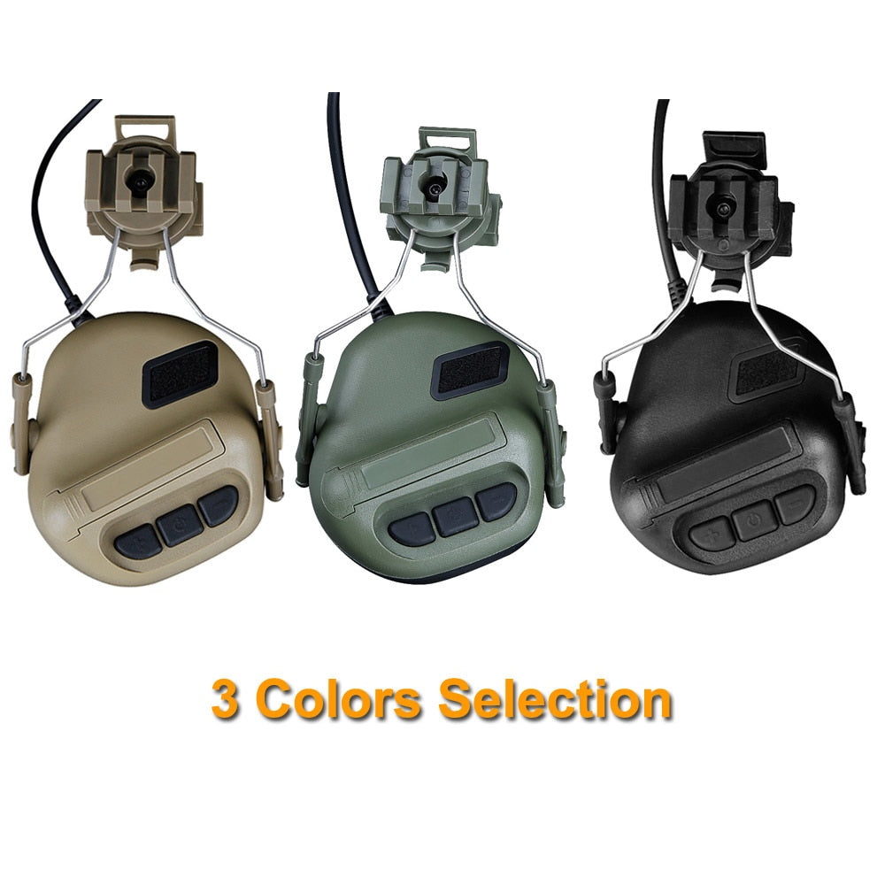 Tactical Headset Military Helmet Headphone with Helmet Rail Adapter Pe ...